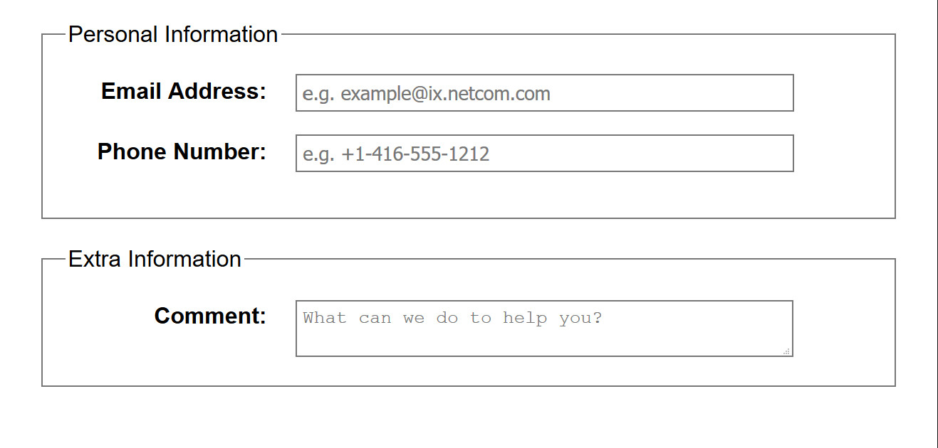 Accessible Form Placeholder Text